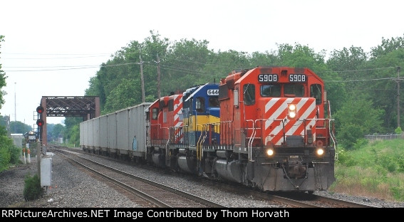 CP38T continues east on the LEHL at the waterworks grade crossing